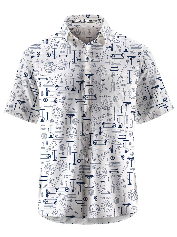 Orionride Line Drawing Parts Ultra Lightweight Short Sleeves Hawaiian