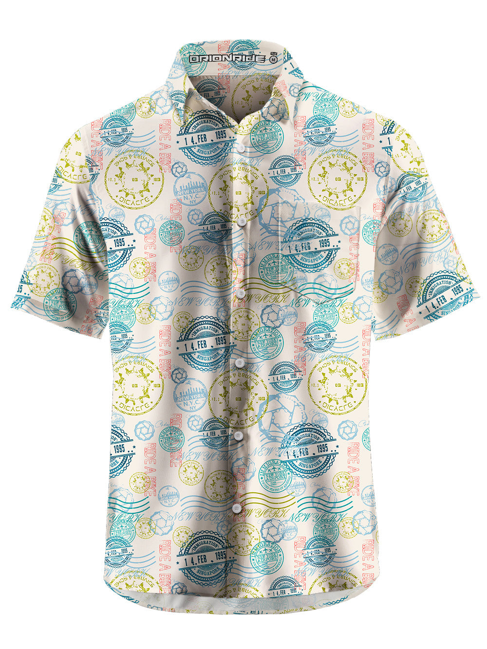 Orionride Color Stamp Zipper Pockets Ultra Lightweight Short Sleeves G