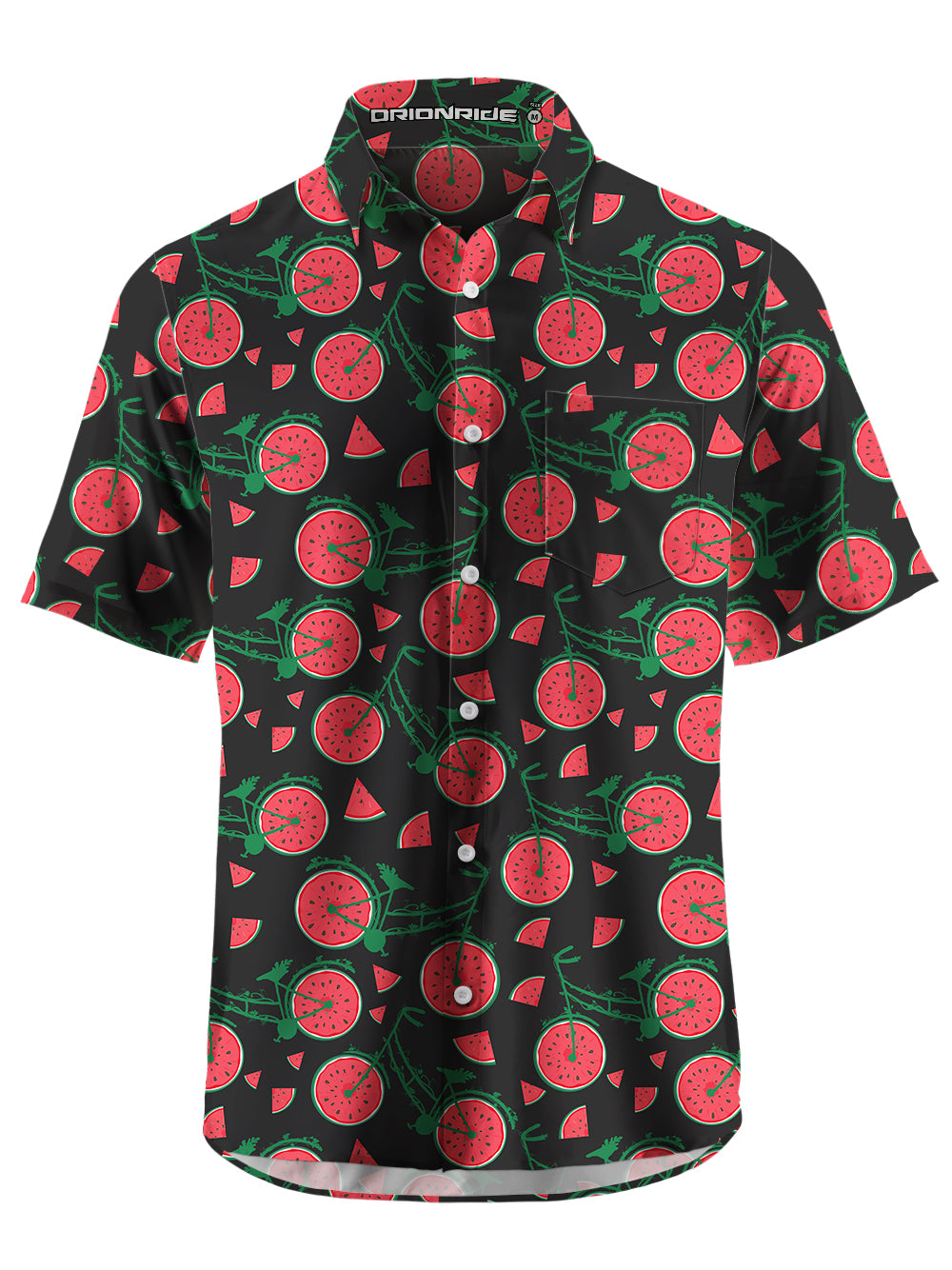 Orionride Watermelon Wheels Zipper Pockets Ultra Lightweight Short Sle