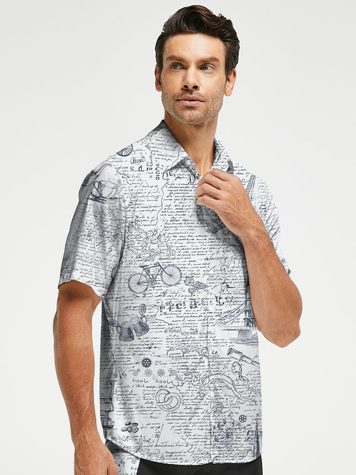 Orionride Paris News Ultra Lightweight Short Sleeves Hawaiian shirt