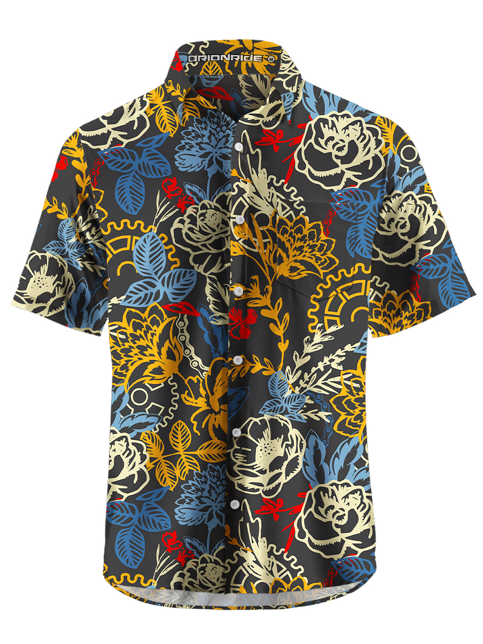 Orionride Sunshine Garden Ultra Lightweight Short Sleeves Hawaiian shi