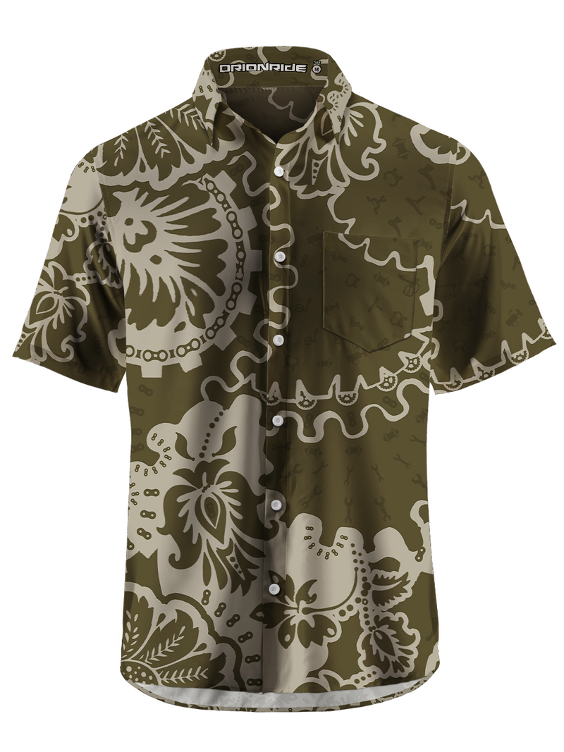 Orionride Giant Gear Flower Zipper Pockets Ultra Lightweight Short Sle