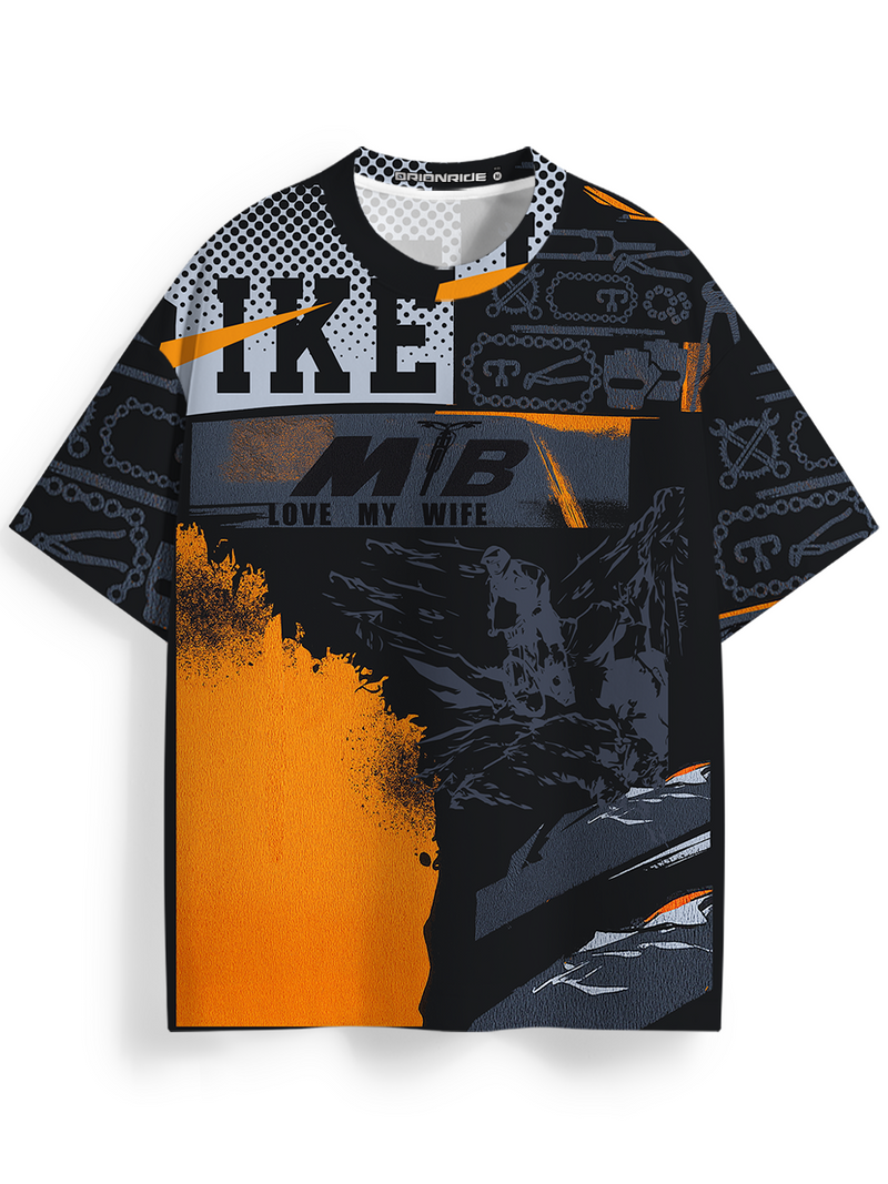 Orionride Determination To Ride Oversized All-Over Print T-Shirt