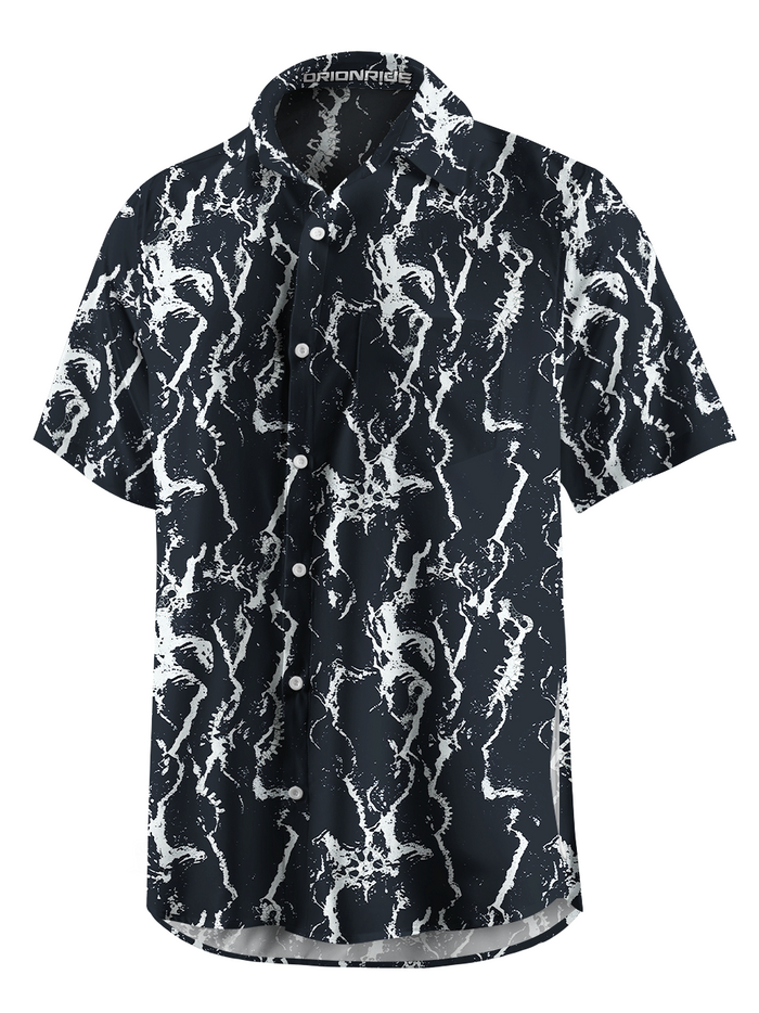 Orionride Marble Stripes Ultra Lightweight Short Sleeves Hawaiian shir